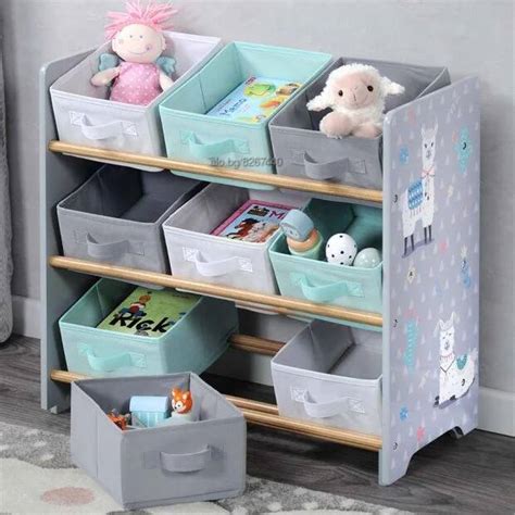 Органайзер за играчки ”Лама” с 9 текстилни кутии Друго за детска стая Мебели за детска с