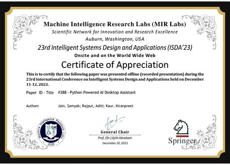 Samyak Jain On Linkedin I Am Happy To Present My Research Work In The Field Of Python Powered Ai