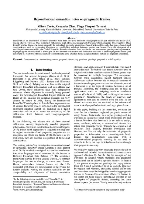 pdf beyond lexical semantics notes on pragmatic frames