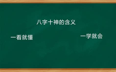 快速学会八字十神的含义 哔哩哔哩