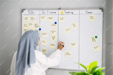 Premium Photo Kanban Business Board Sticky Notes On Wall