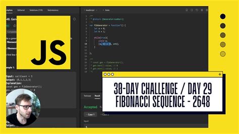 Day 29 30 Day Leetcode Javascript Challenge Generate Fibonacci Sequence Problem 2648 Youtube