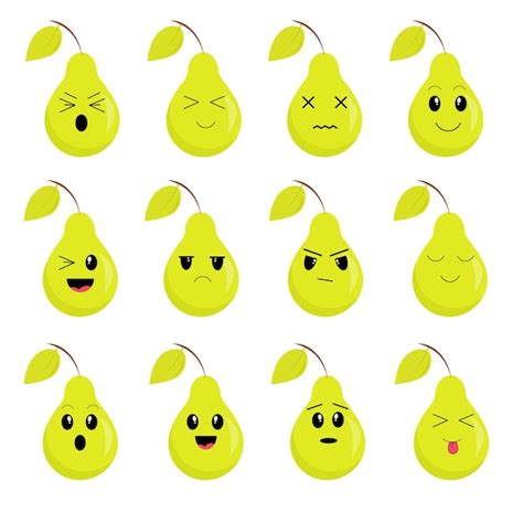 귀여운 눈을 가진 배 평면 디자인 프리미엄 벡터