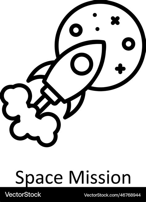 Space Mission Outline Icon Design Royalty Free Vector Image
