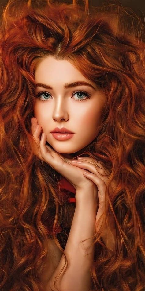 Red Hair Woman With Blue Eyes