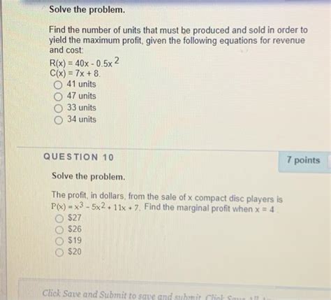 Solved Solve The Problem Find The Number Of Units That Must Chegg Com