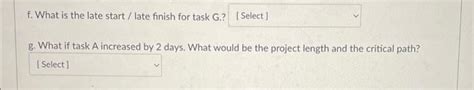 solved given the following task time estimates days g