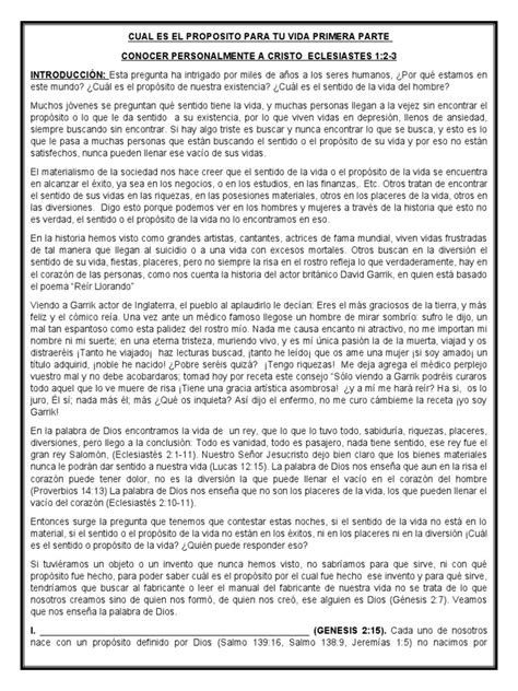 Cual Es El Proposito De Tui Vida Primera Parte Material Del Alumno