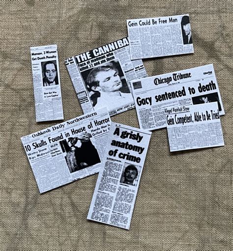 7 Pc Serial Killer Newspaper Clippings These Are Not Life Size Etsy
