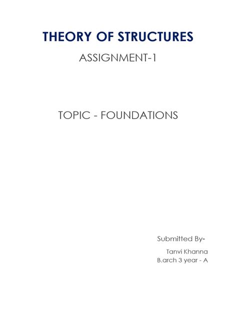 Tanvi Khanna B Arch 3 Year A Tos Assignment 1 Foundations