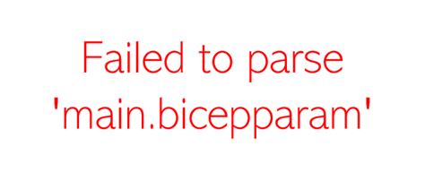 Failed To Parse Mainbicepparam