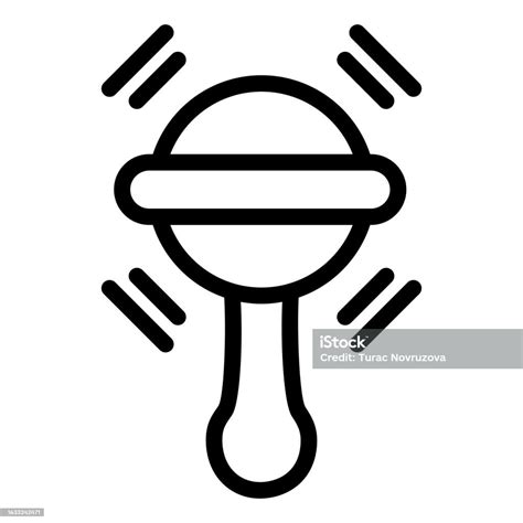 Beanbag 라인 아이콘입니다 아기 장난감 벡터 그림은 흰색으로 분리되어 있습니다 어린이를 위해 설계된 어린이 딸랑이 윤곽선 스타일 및 앱 Eps 10 아이콘에 대한 스톡