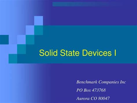 PPT Solid State Devices I PowerPoint Presentation Free Download ID