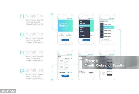 Infographie Interface Dapplication Mobile Ux Ui Kit Avec Texte Et