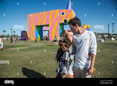 Festival Goers Emily Willett Left And Ben Egan Pose At Coachella