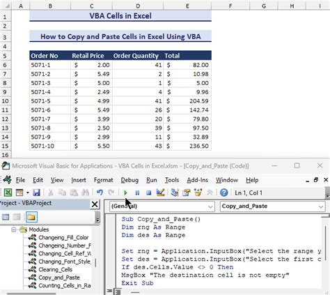 VBA Cells In Excel Select Get Count Format Copy Paste Etc