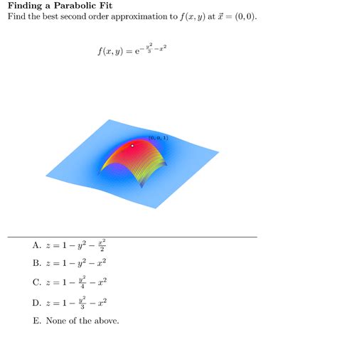 Solved Finding A Parabolic Fit Find The Best Second Order