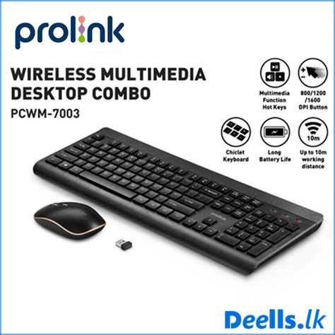 Prolink Pcwm 7003 Multimedia Wireless Keyboard And Mouse Combo Pack