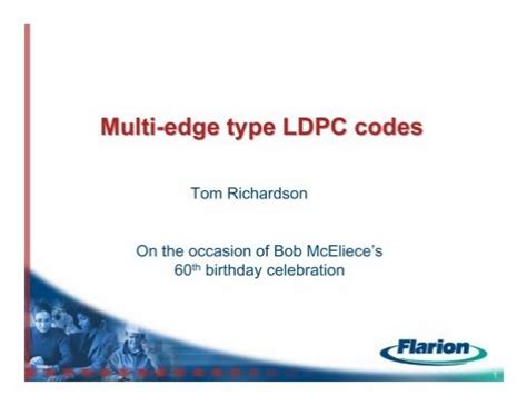 Multi Edge Type Ldpc