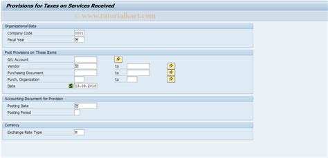 J1INPR SAP Tcode Provisions For Taxes On Services