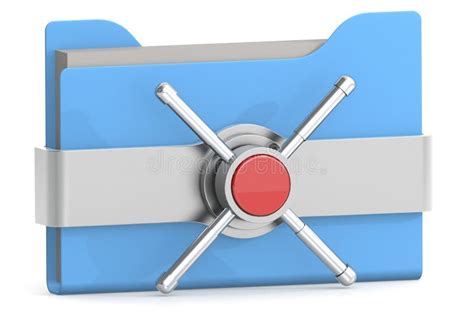 Blue Folder With Lock Secure Data Concept Stock Illustration