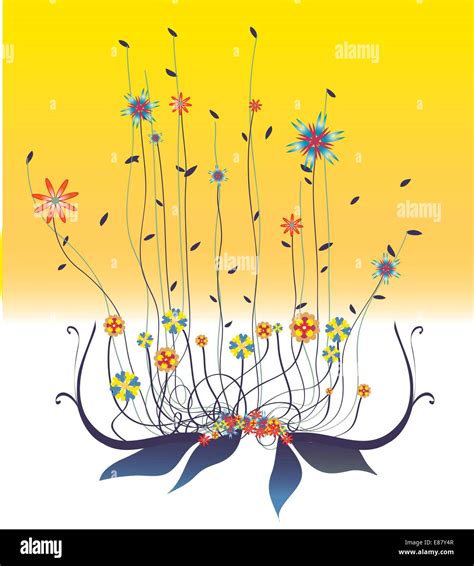 Vector Illustraition Of Retro Abstract Floral Swirl Background Stock Vector Image And Art Alamy