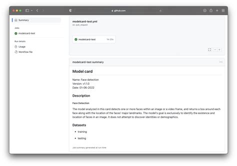 Concepts Modelcard Action