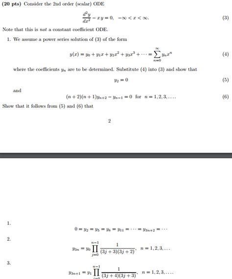 Solved Consider The 2nd Order Scalar Ode D2ydx2 Xy