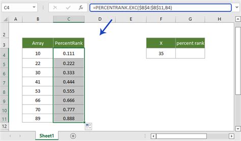 How To Use The Excel PERCENTRANK EXC Function