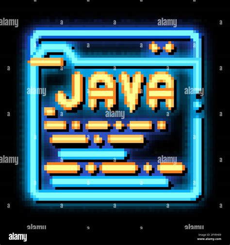 Coding Language Java System Neon Glow Icon Illustration Stock Vector Image Art Alamy