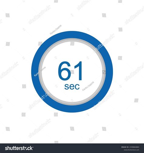 61 Seconds Timer Clock 61 Sec Stock Vector Royalty Free 2339664863