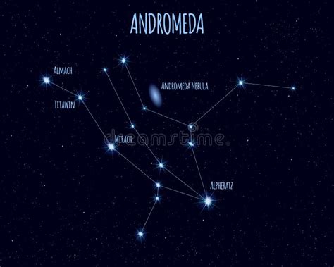 Andromeda Constellation Stars In The Night Sky Cluster Of Stars And