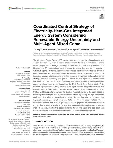 Pdf Coordinated Control Strategy Of Electricity Heat Gas Integrated Energy System Considering
