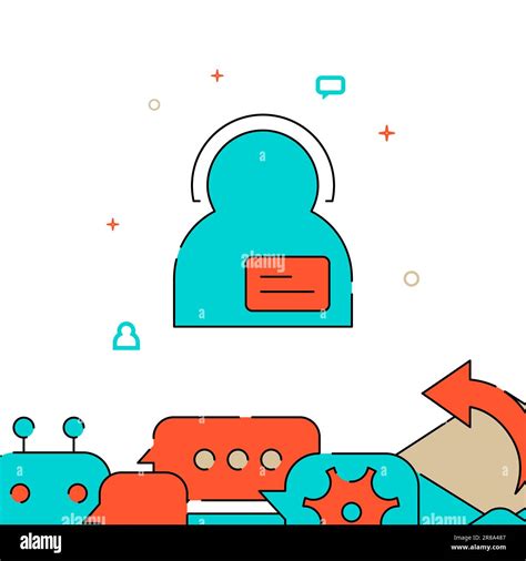 Customer Service Officer Filled Line Vector Icon Simple Illustration Related Bottom Border