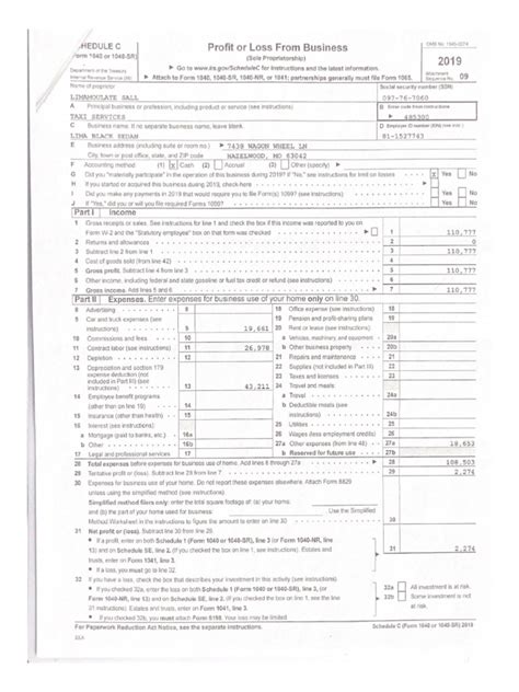 2019 Schedule C Pdf