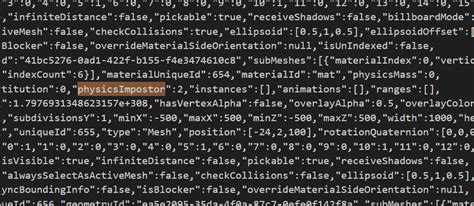 When Serializing A Scene Properties Like The Meshs Physicsimpostor