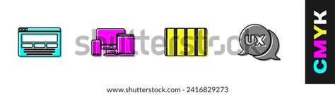 Set Ui Ux Design Monitor Mobile Stock Vector Royalty Free 2416829273