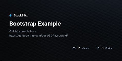 Bootstrap Example Stackblitz Bootstrap Example Stackblitz