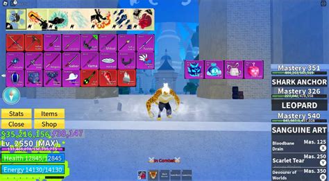 New Melee Blox Fruit Account Shark V4 T10 Sanguine Art Cdk