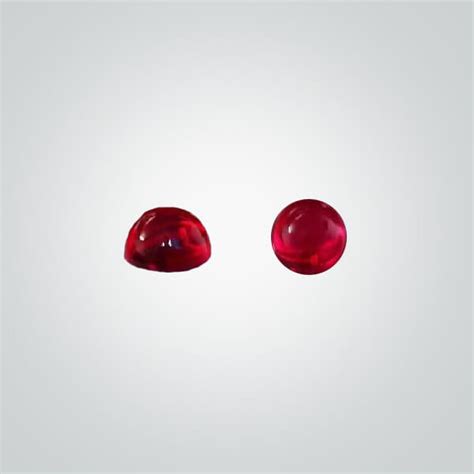 Lab Created Hydrothermal Ruby Round Cabochon Cubic Zirconia Cz
