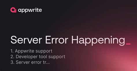 Server Error Happening Threads Appwrite