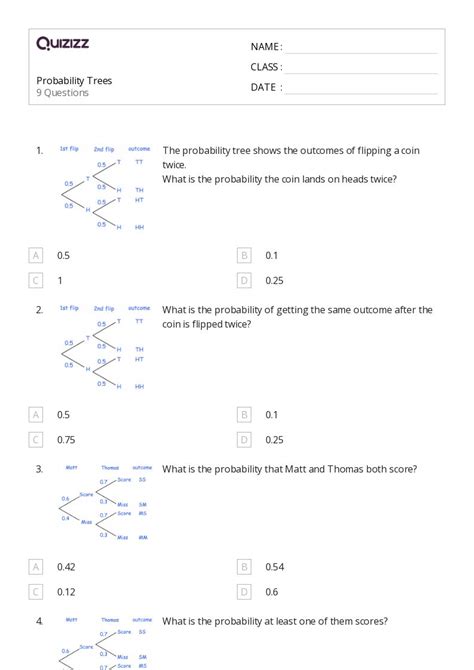 50 Probability Worksheets For 8th Year On Quizizz Free And Printable