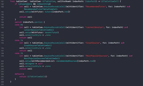 Swift Cellforrowatindexpath Crashing On Curly Braces Stack Overflow