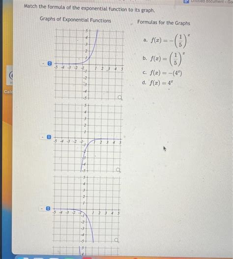 Solved Match The Formula Of The Exponential Function To Its Chegg