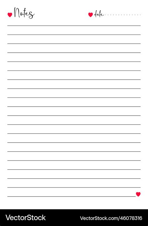 Cute Notebook Page Royalty Free Vector Image Vectorstock