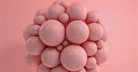 분홍색 배경에 떠 있는 광택 구체의 3d 렌더링 추상적인 기하학적 구성 부드러운 그림자가 있는 분홍색 파스텔 색상의 공 그룹 사진 Unsplash의 핑크 색상 이미지