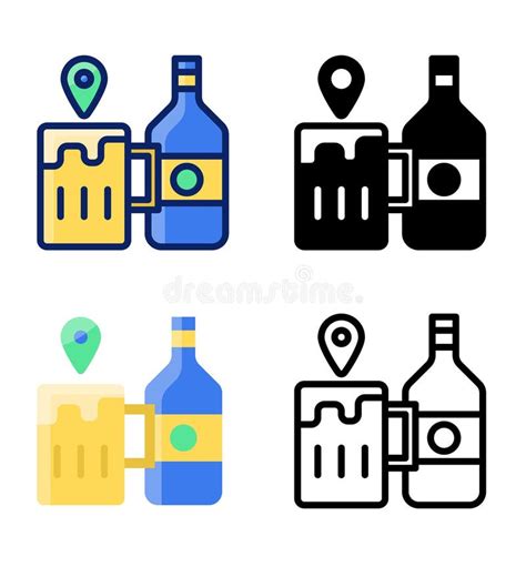 bar and restaurant pointer and location icons vector stock vector