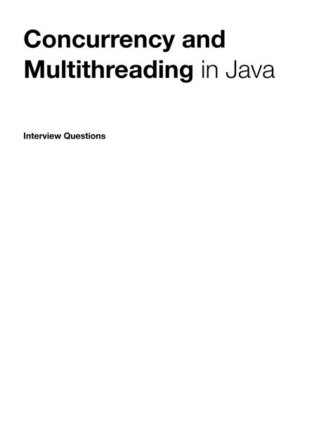 Concurrency And Multithreading Interview Question Concurrency And