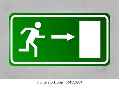 Emergency Exit Sign Hanging On Concrete Stock Illustration Shutterstock