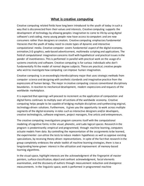What Is Creative Computing Pdf